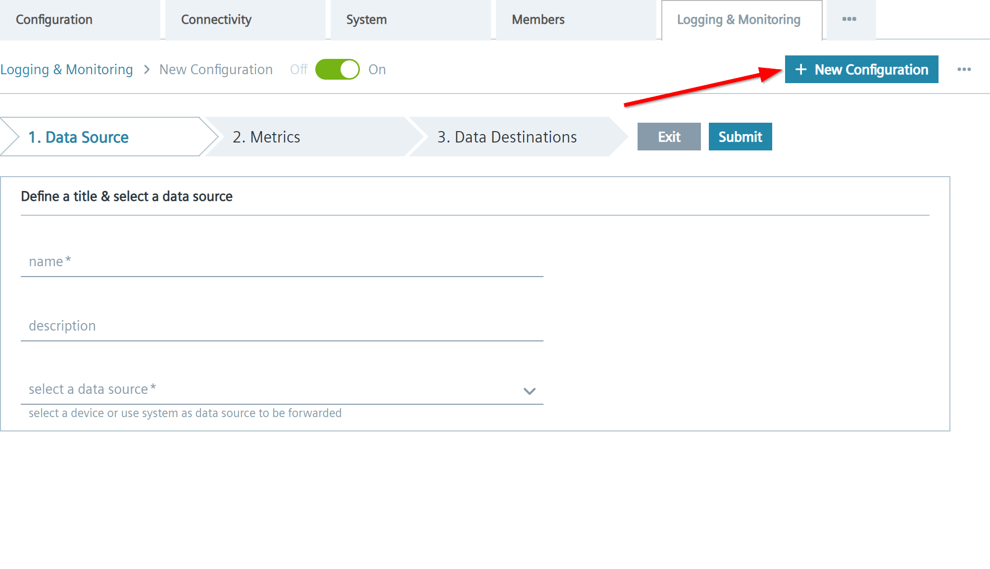 Creating Metrics Configuration Industrial Edge Documentation