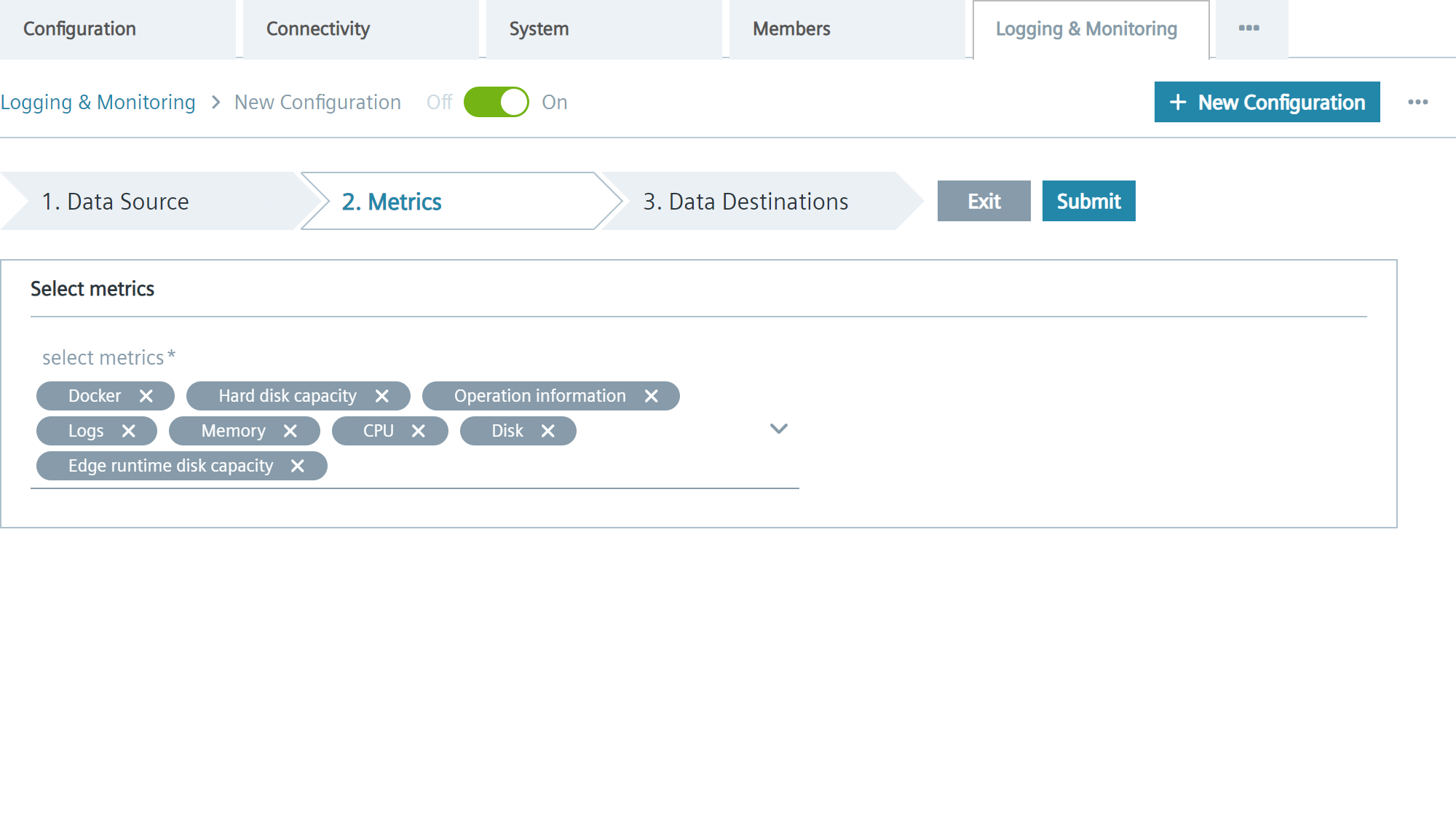 Creating Metrics Configuration Industrial Edge Documentation
