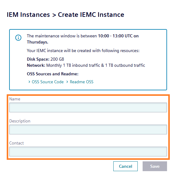 Creating the IEM Cloud Instance - Industrial Edge Documentation