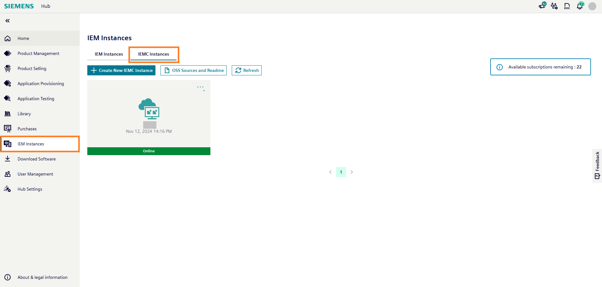 Creating the IEM Cloud Instance - Industrial Edge Documentation