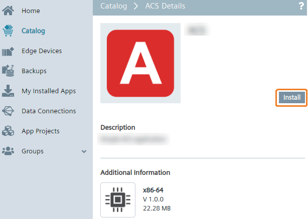 Installing An App Via The Ie Acs Industrial Edge Documentation