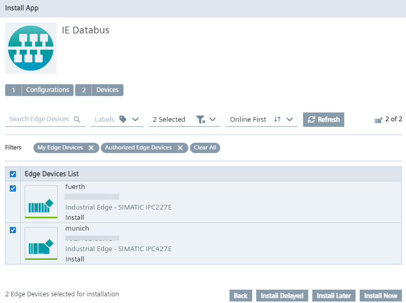 Installing an app from the catalog - Industrial Edge Documentation