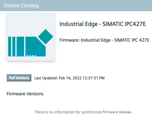 Device Catalog Industrial Edge Documentation